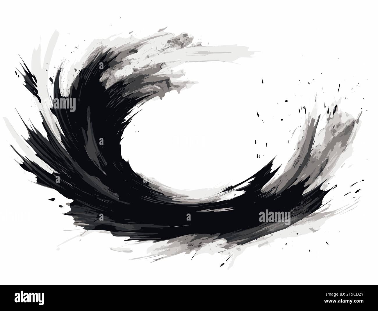 Drawing of grunge brush stroke illustration separated, sweeping ...