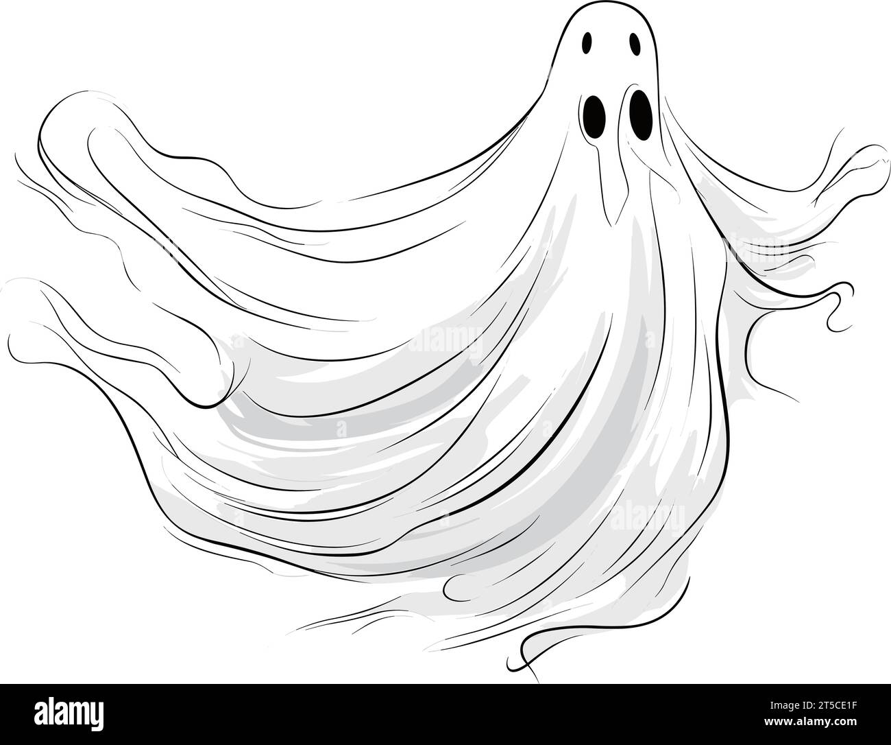 Drawing of Illsutration of isolated cartoon ghost on white background ...