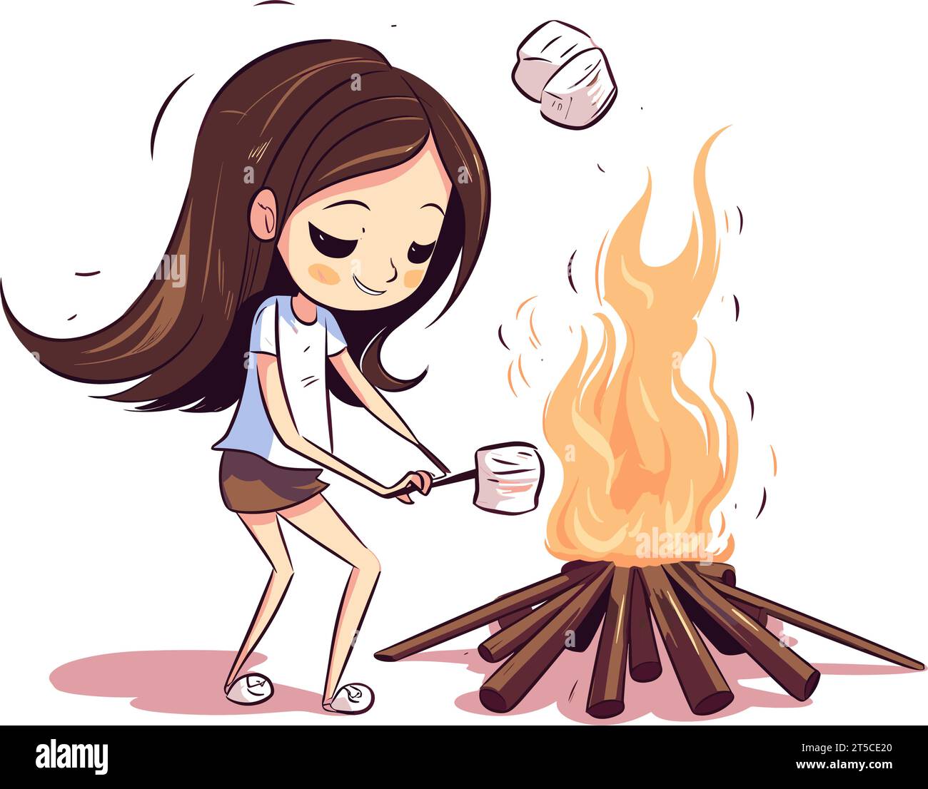Campfire marshmallows cartoon Stock Vector Images - Alamy