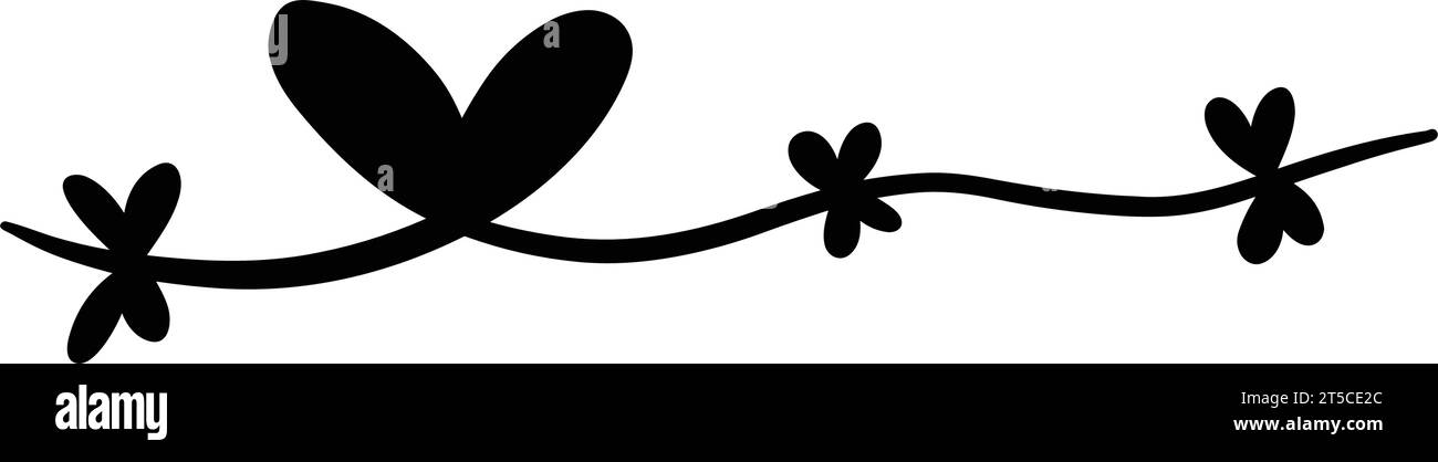 Hand drawn heart symbol divider border frame icon for love, romantic ...