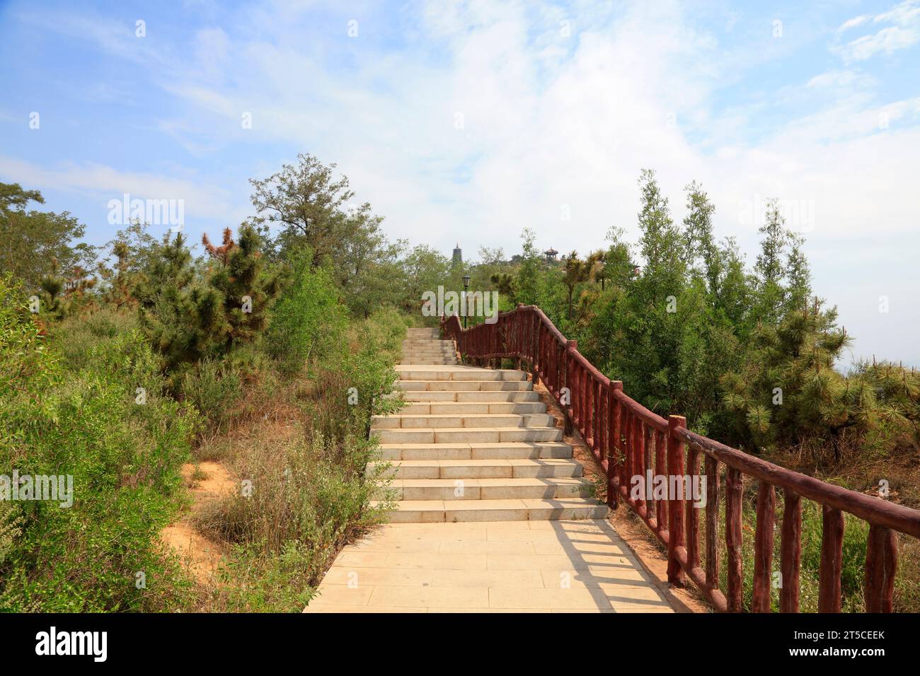 handrail in a mountain scenic Stock Photo - Alamy