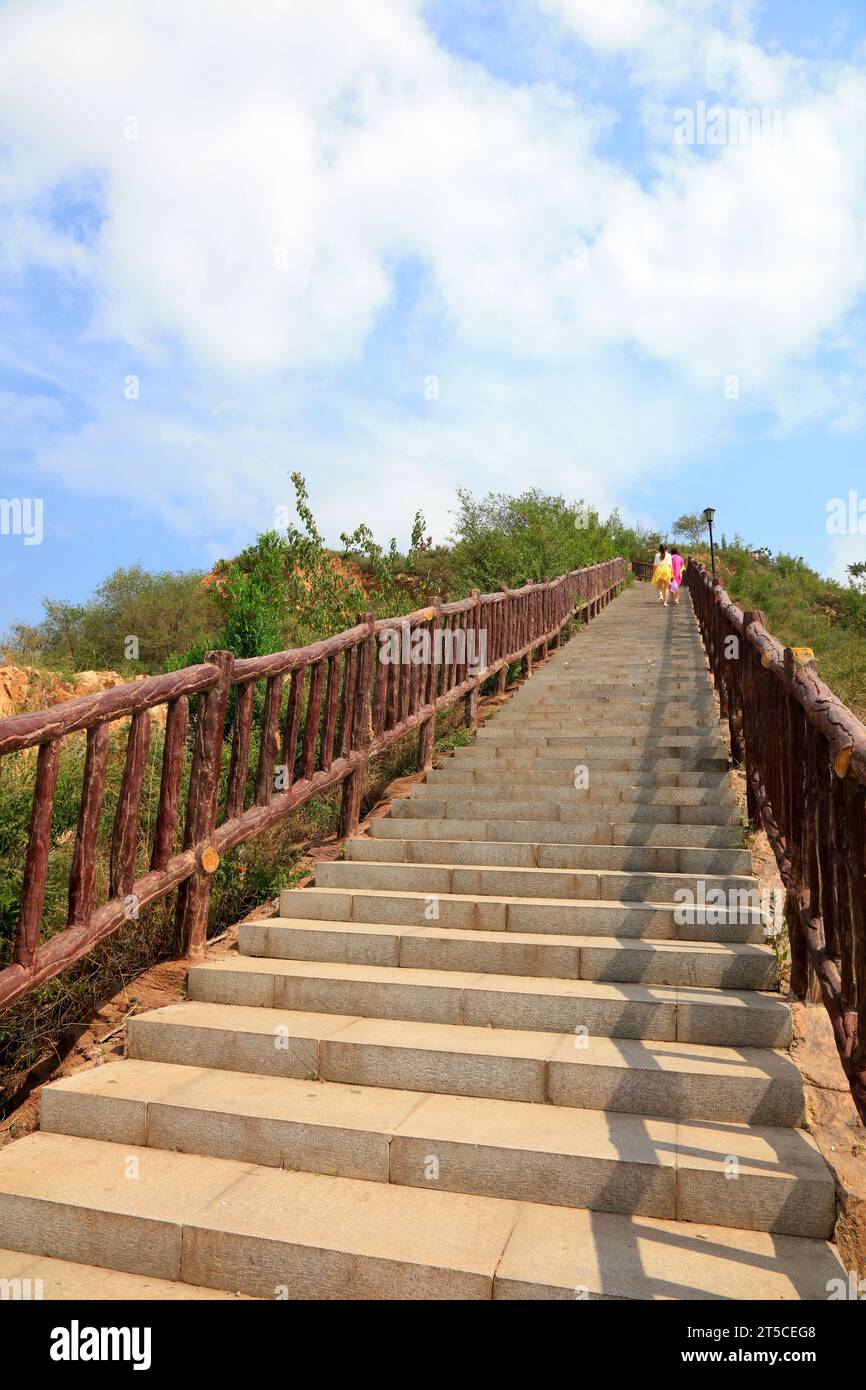 handrail in a mountain scenic Stock Photo - Alamy