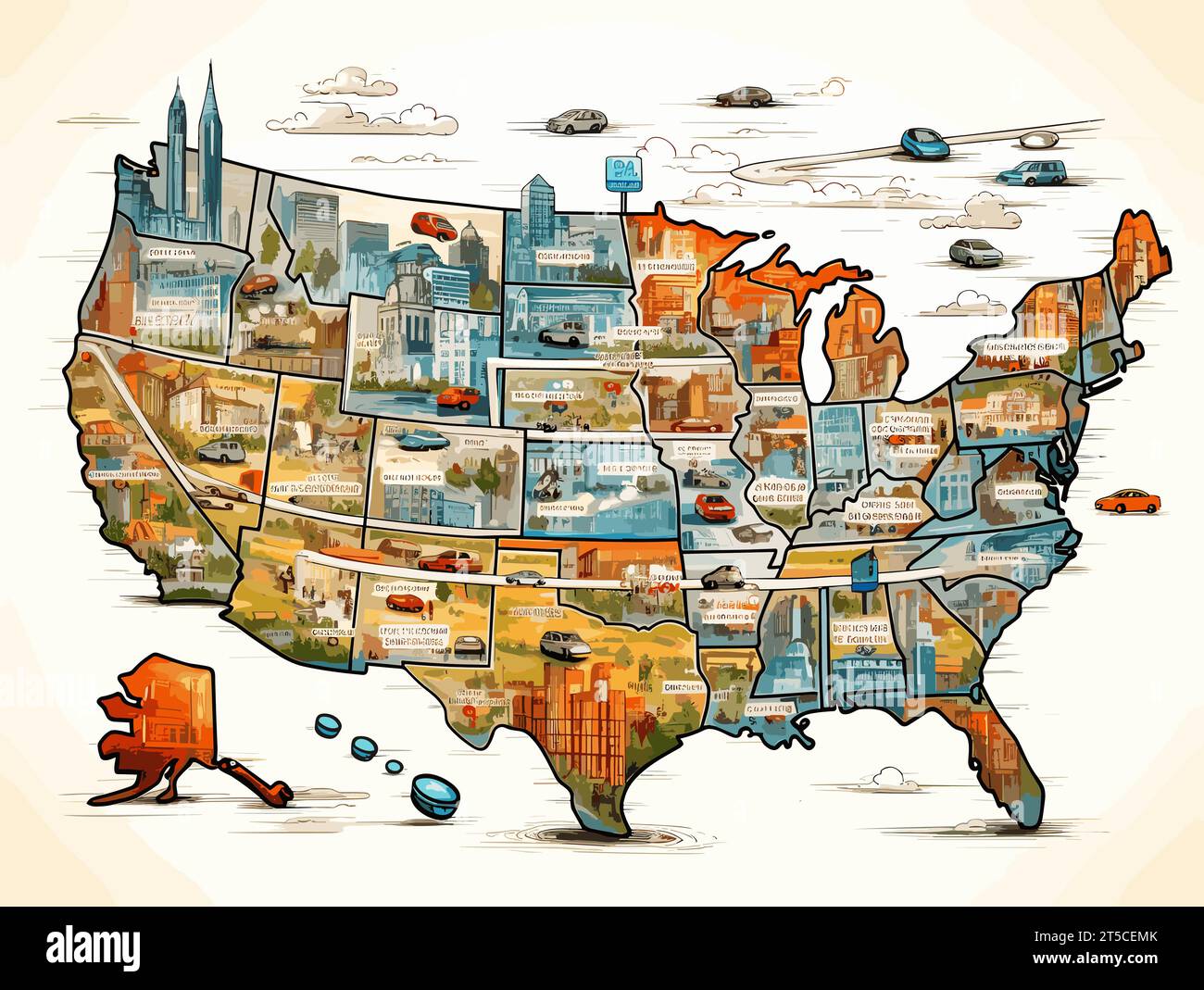 Drawing of Interstate and US Route signs illustration separated ...