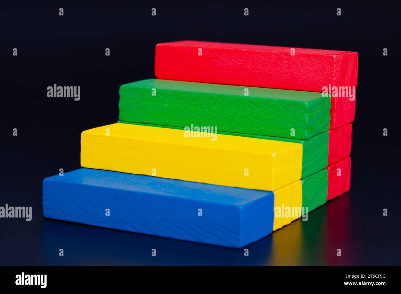 Front view of stacking colorful wooden blocks with customizable space ...