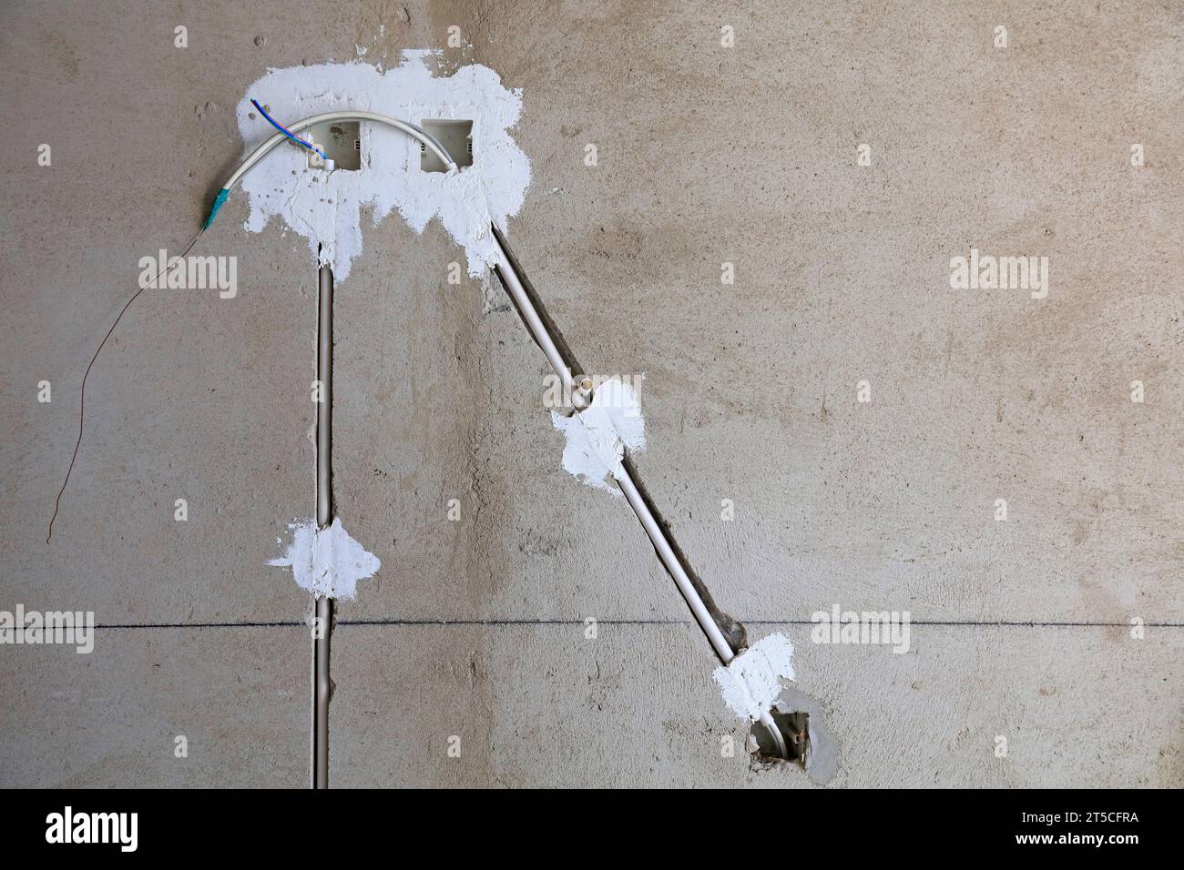 wall electric wire construction site Stock Photo - Alamy