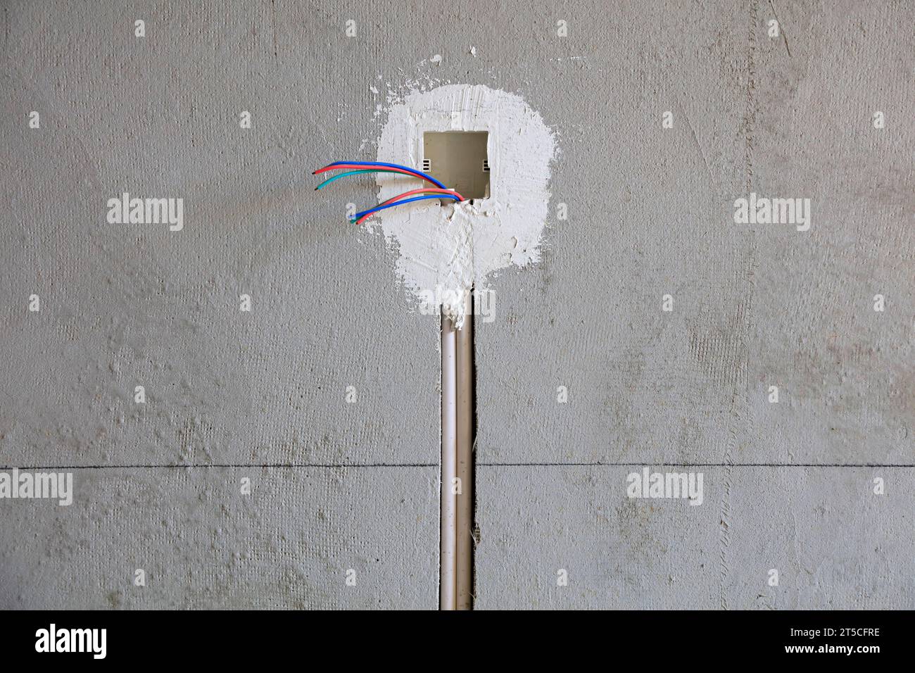 wall electric wire construction site Stock Photo - Alamy