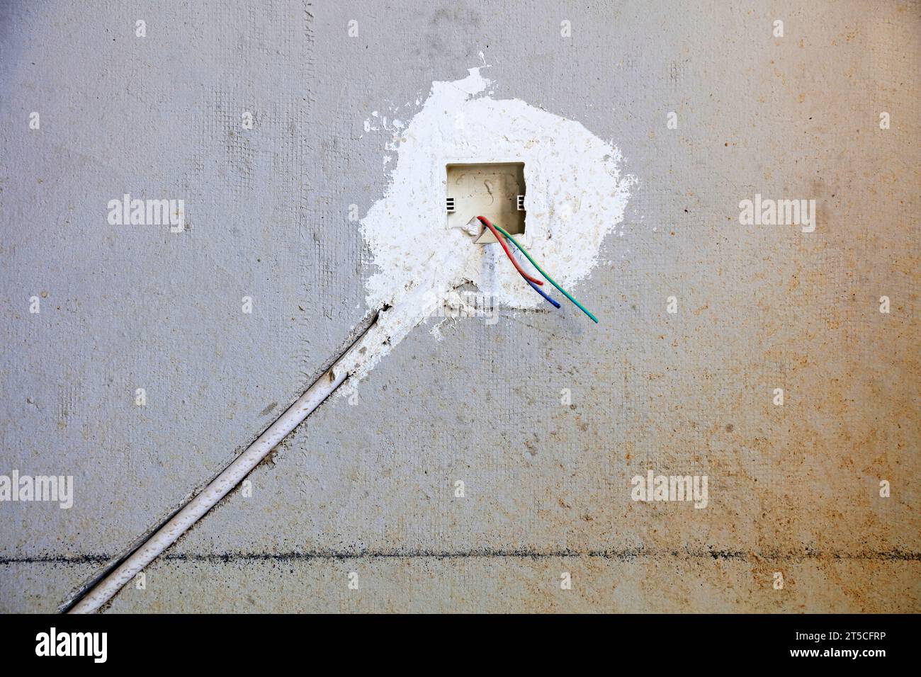 wall electric wire construction site Stock Photo - Alamy