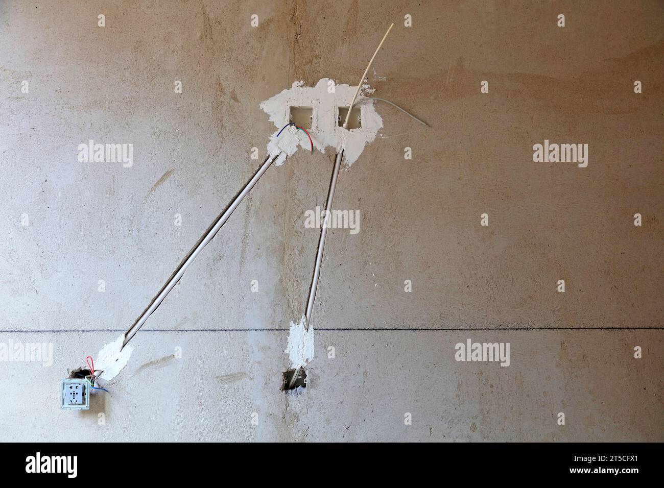 wall electric wire construction site Stock Photo - Alamy