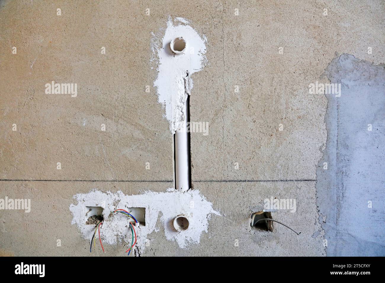 wall electric wire construction site Stock Photo - Alamy