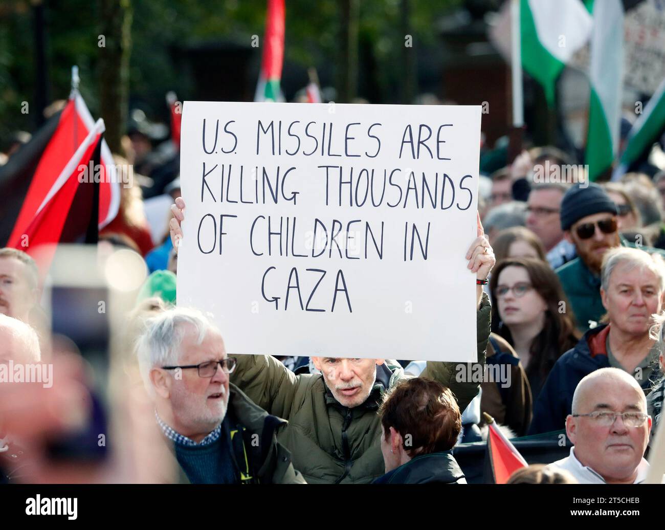 People during a Pro-Palestinian protest outside the US Consulate in ...