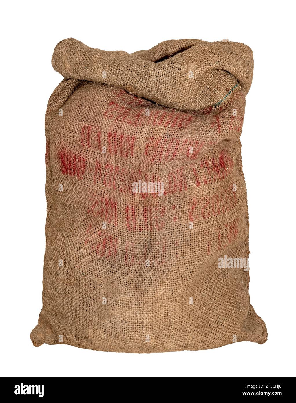 Burlap bag on a white background. Open bag isolate Stock Photo - Alamy