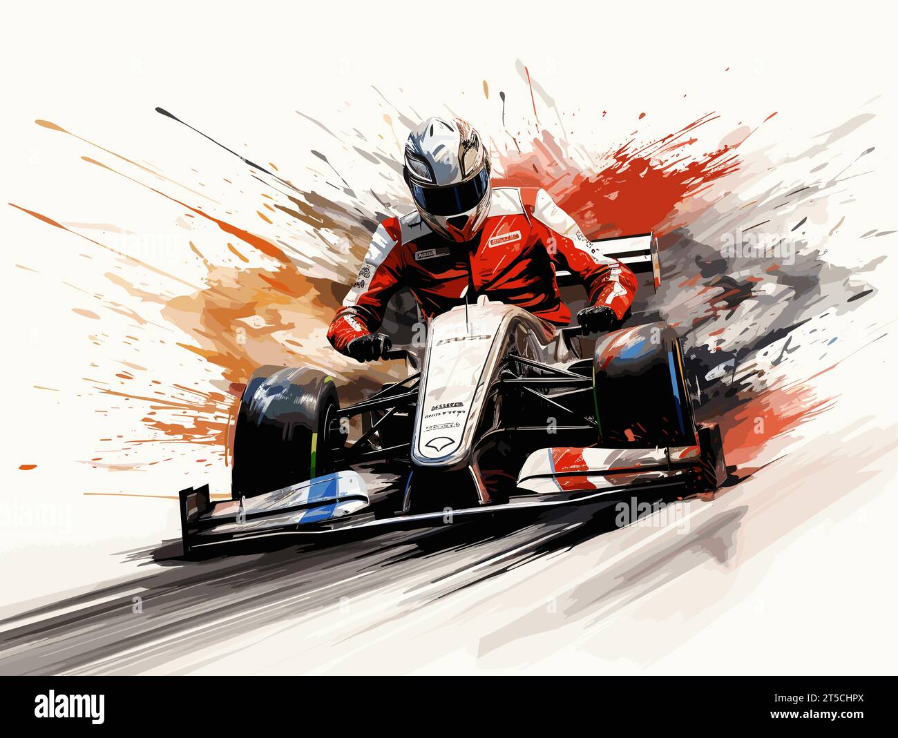 Drawing of Race winner illustration separated, sweeping overdrawn lines ...