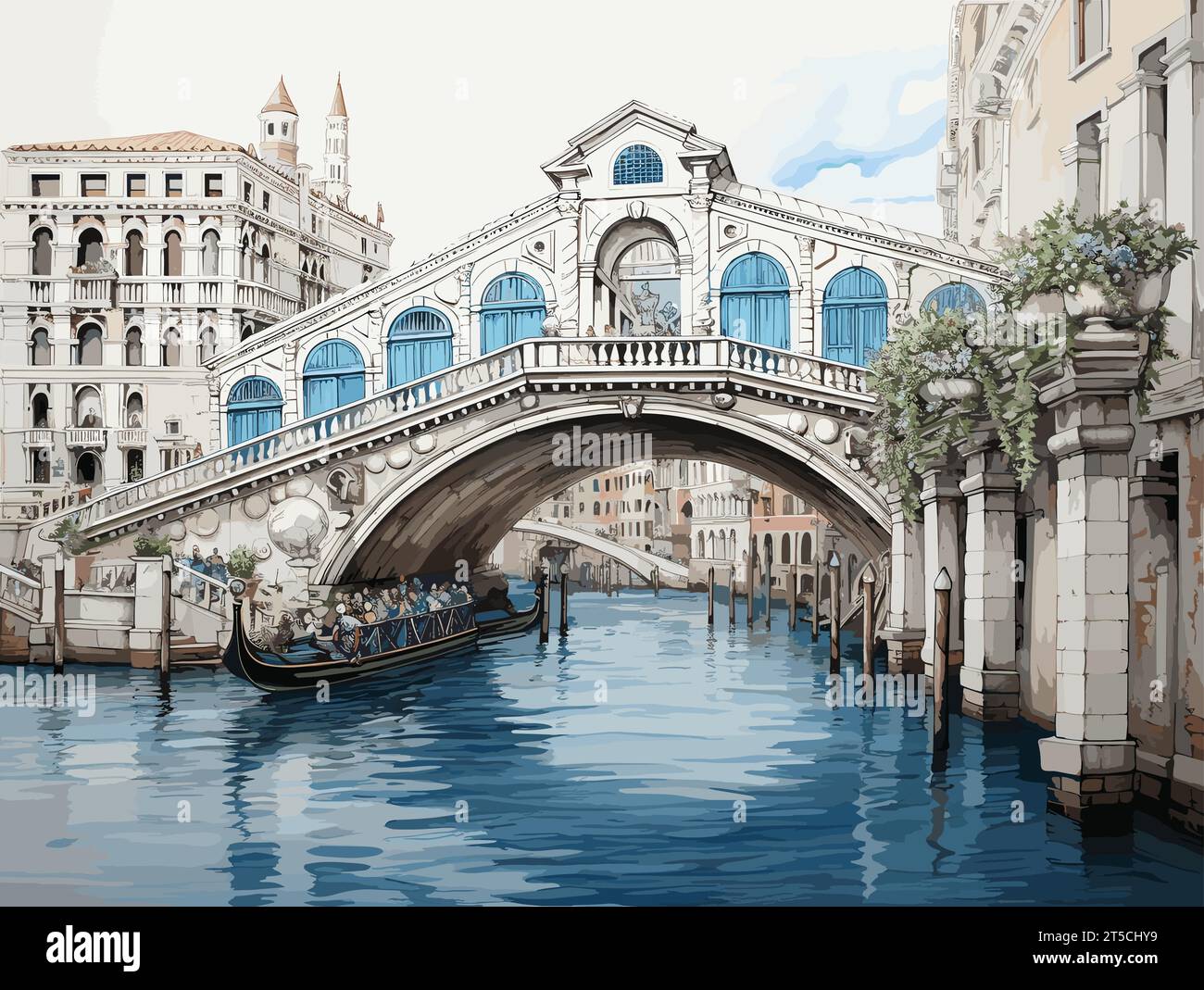 Drawing of rialto bridge Charcoal pencils and thick black chalk pencil ...