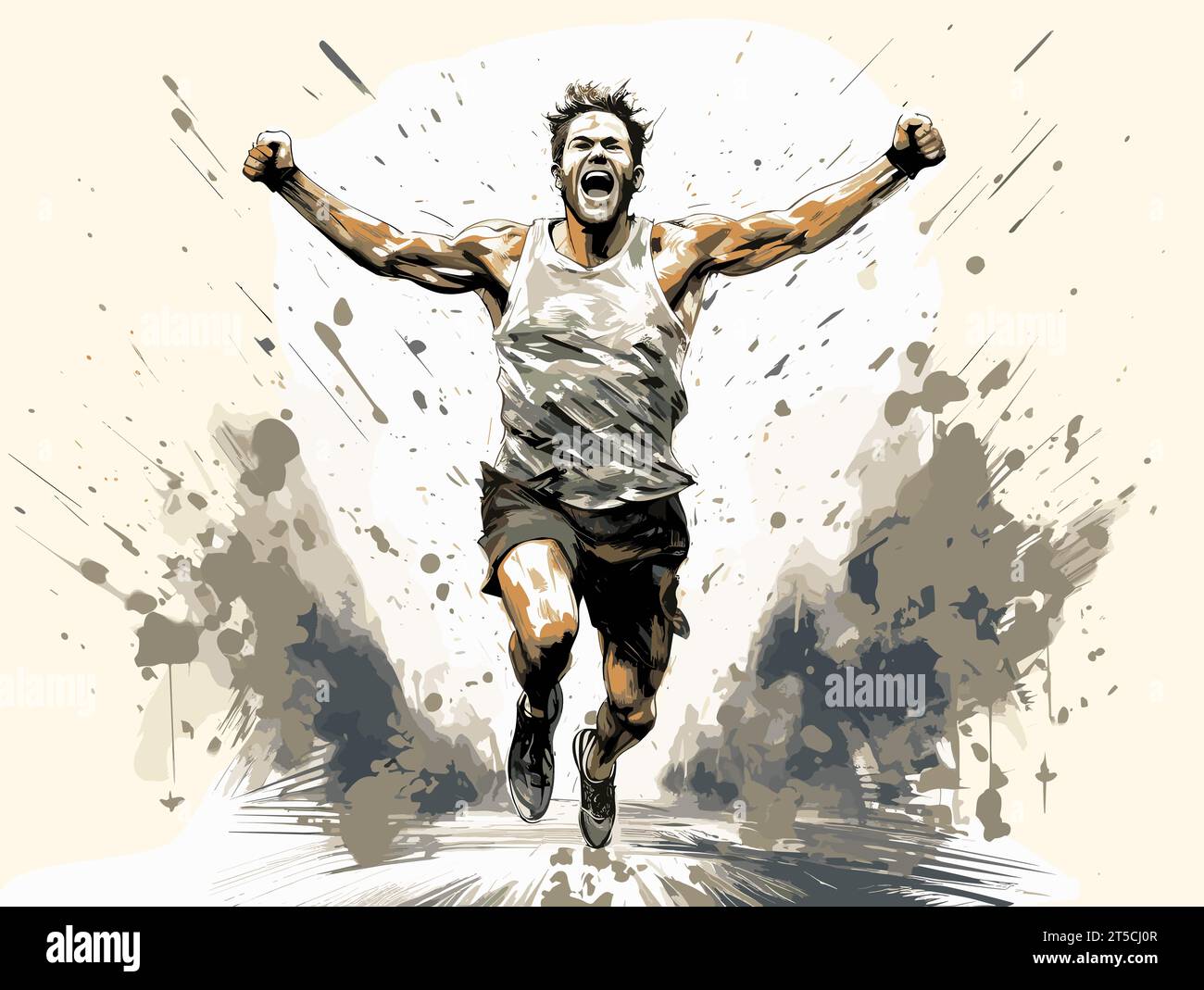 Full length front view runner Stock Vector Images - Alamy