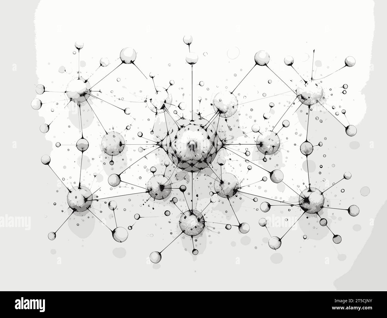 Drawing of structure of the atom illustration separated, sweeping ...