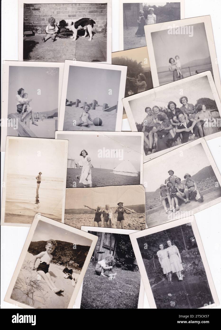 Collage of vintage black and white family photos 1940s - 1960s Stock ...