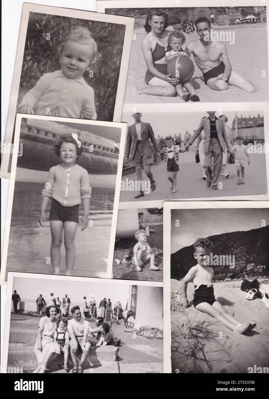 Collage of vintage black and white family photos 1940s - 1960s Stock ...