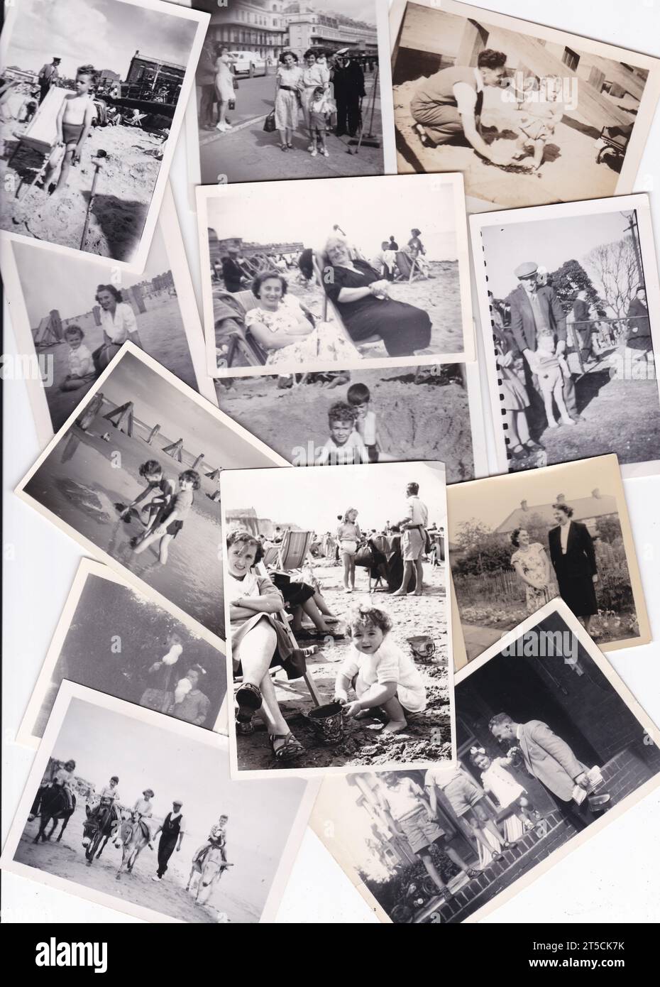 Collage of vintage black and white family photos 1940s - 1960s Stock ...