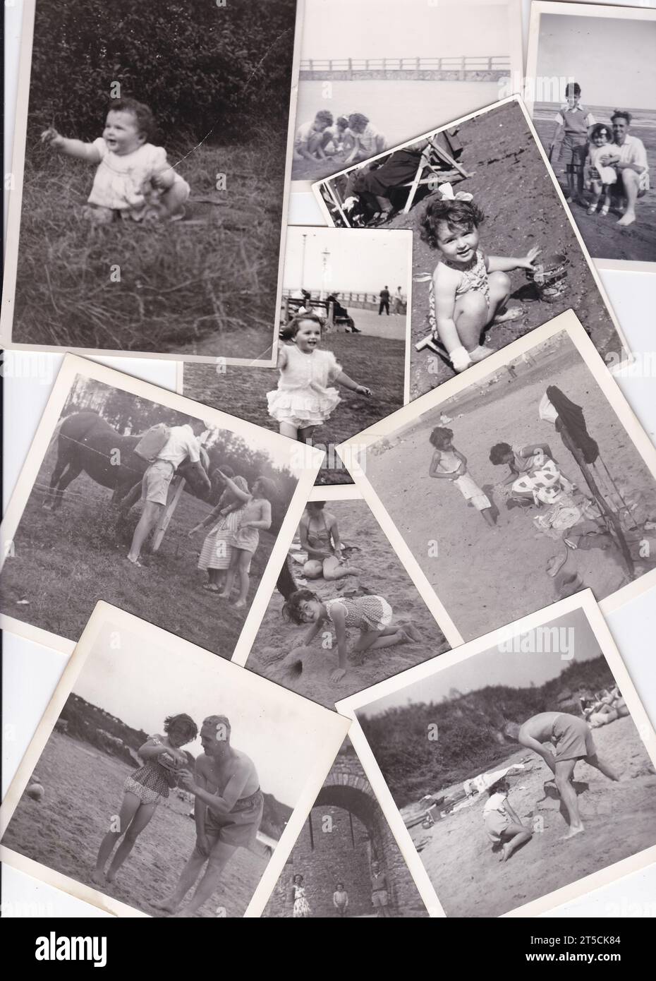 Collage of vintage black and white family photos 1940s - 1960s Stock ...
