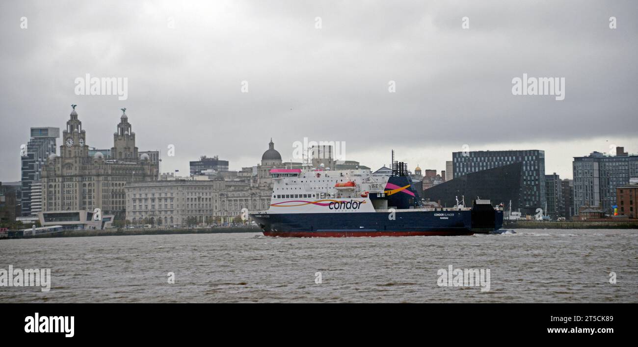 CONDOR FERRIES' CONDOR ISLANDER un-docking from CAMMELL LAIRD ...