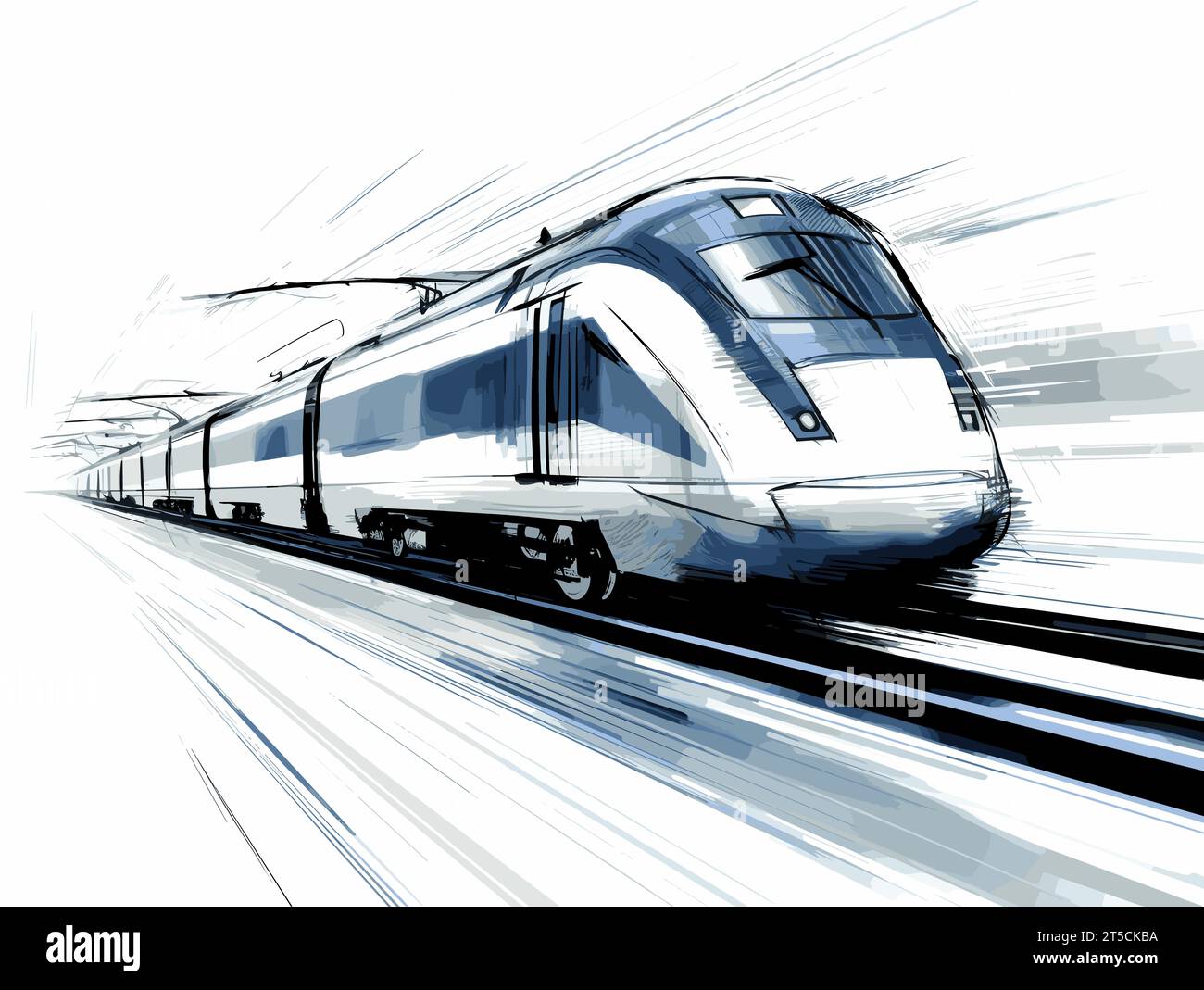 Drawing of Train - High Speed 2 rail link illustration separated ...