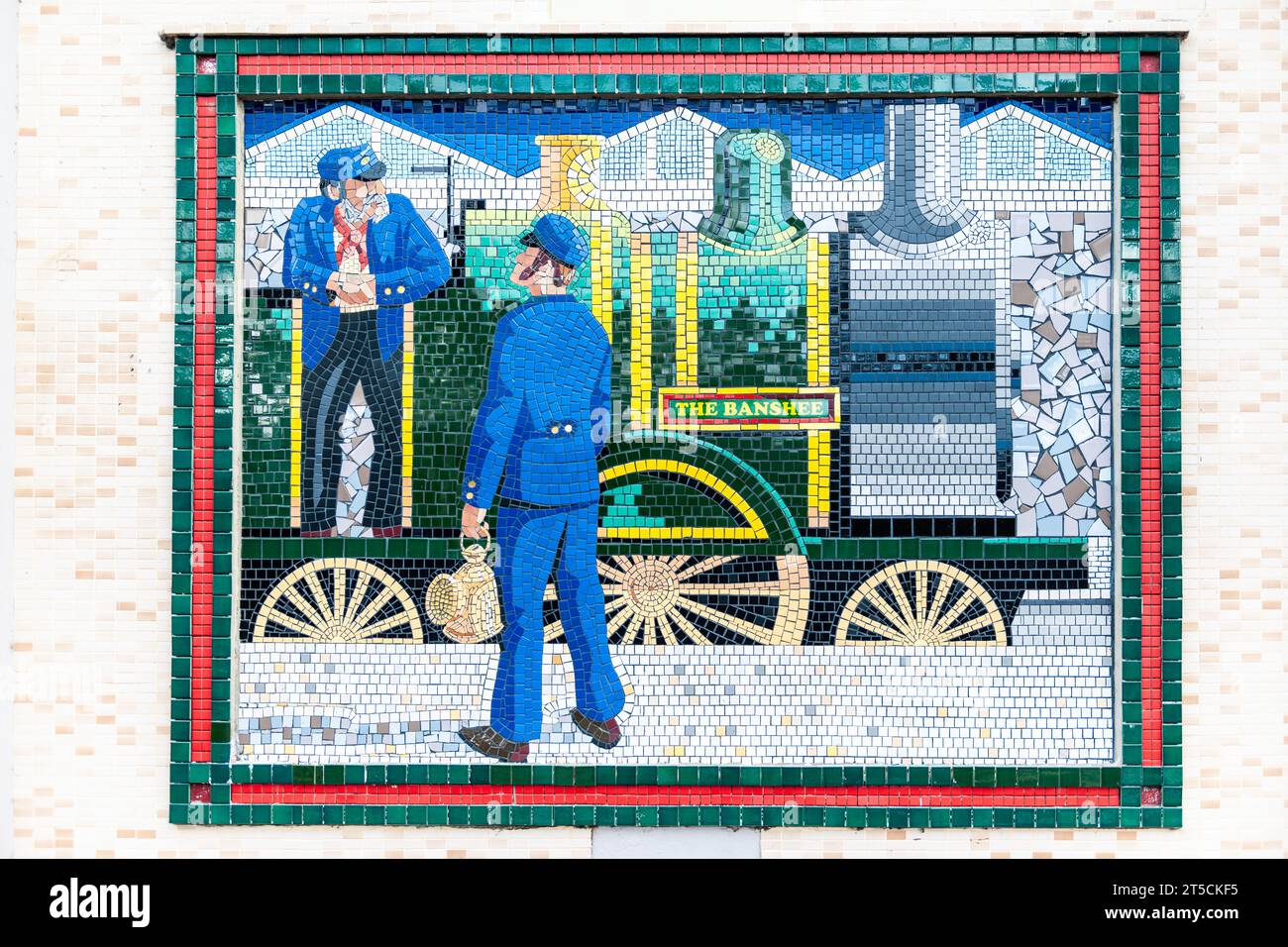 Mosaics at Bray Railway Station in Ireland Stock Photo - Alamy