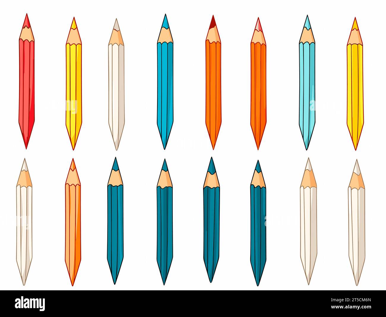 Drawing of Vector. Pencil icons set flat design illustration separated ...