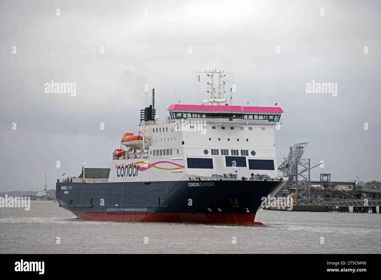CONDOR FERRIES' CONDOR ISLANDER un-docking from CAMMELL LAIRD ...