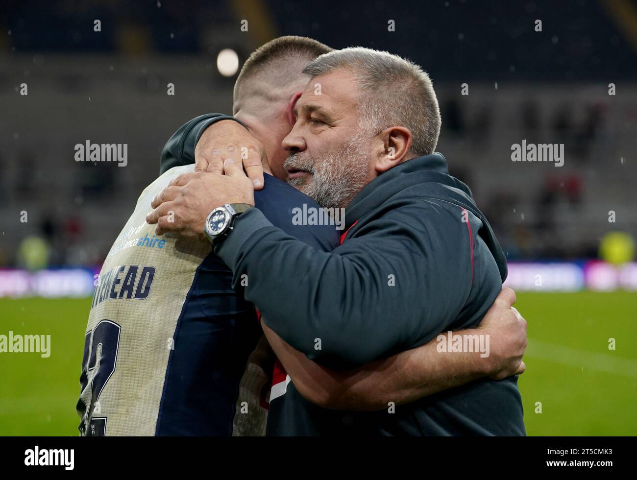 England's Elliott Whitehead (left) with England's Shaun Wane after the ...
