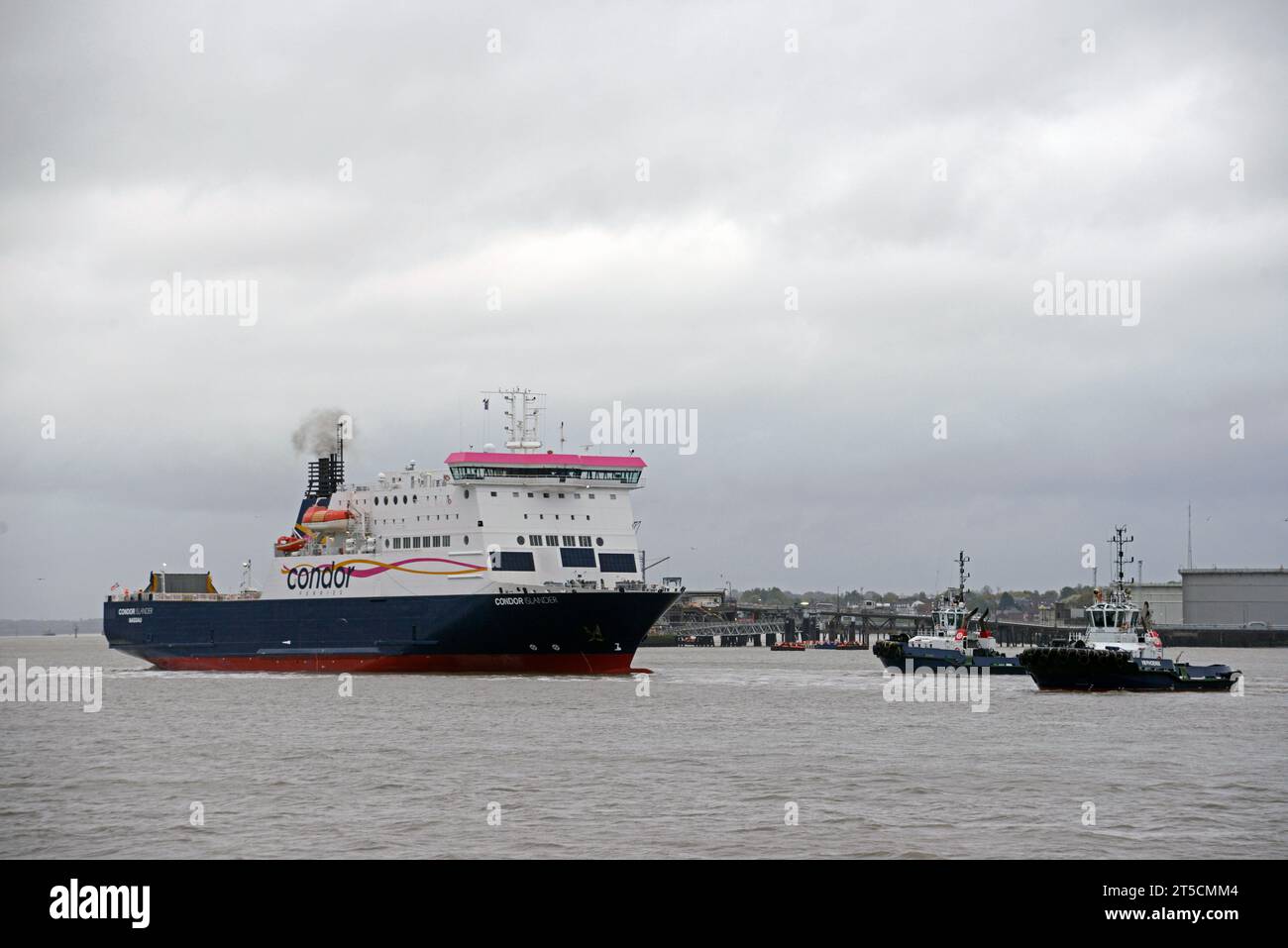 CONDOR FERRIES' CONDOR ISLANDER un-docking from CAMMELL LAIRD ...