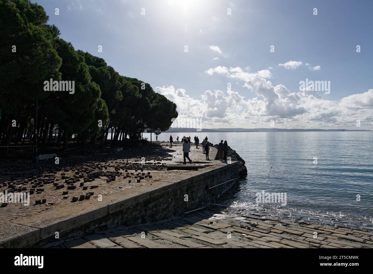 Trieste, Italy. 4th Nov, 2023. Paving and structures of the Barcola ...