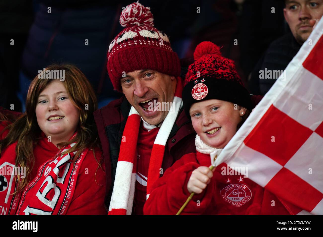 Aberdeen fans ahead of the Viaplay Cup semi-final match at Hampden Park ...