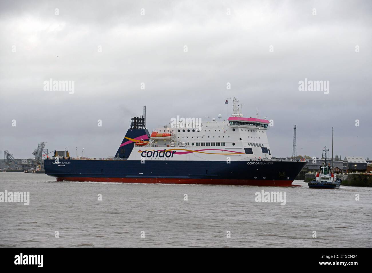 CONDOR FERRIES' CONDOR ISLANDER un-docking from CAMMELL LAIRD ...