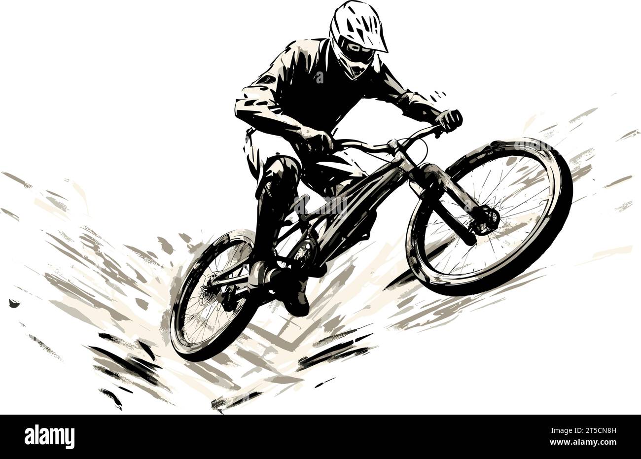 Drawing of Young jumping with bicycle silhouette illustration separated ...