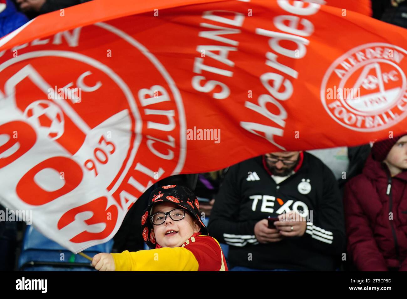 Aberdeen fans in the stands ahead of the Viaplay Cup semi-final match ...