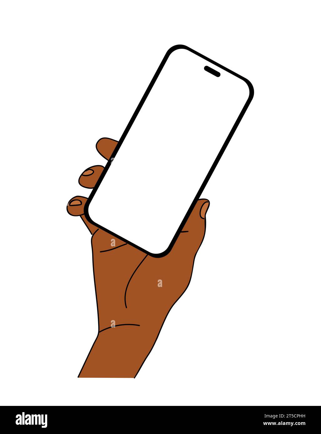 Black Hand holding mobile phone vector isolated Stock Vector Image ...