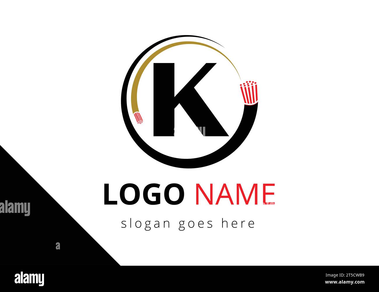 Letter K with electric wire optical fiber cable Logo Design Vector ...