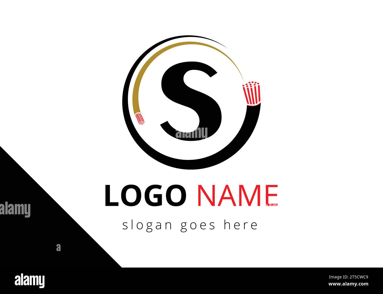 Letter S with electric wire optical fiber cable Logo Design Vector ...