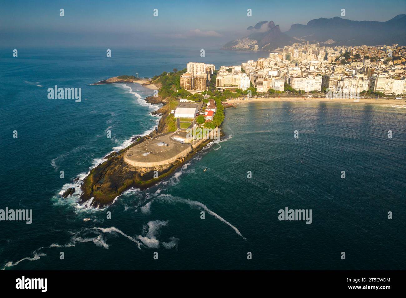 Aerial View of Copacabana Fort and the Beach in Rio de Janeiro, Brazil ...