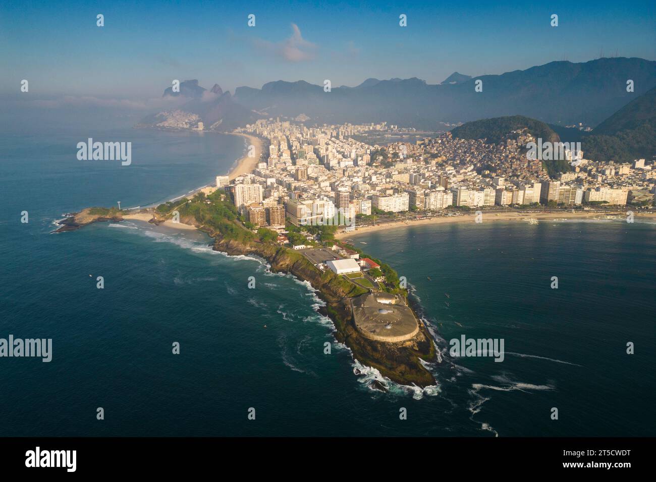 Aerial View of Copacabana Fort and the Beach in Rio de Janeiro, Brazil ...
