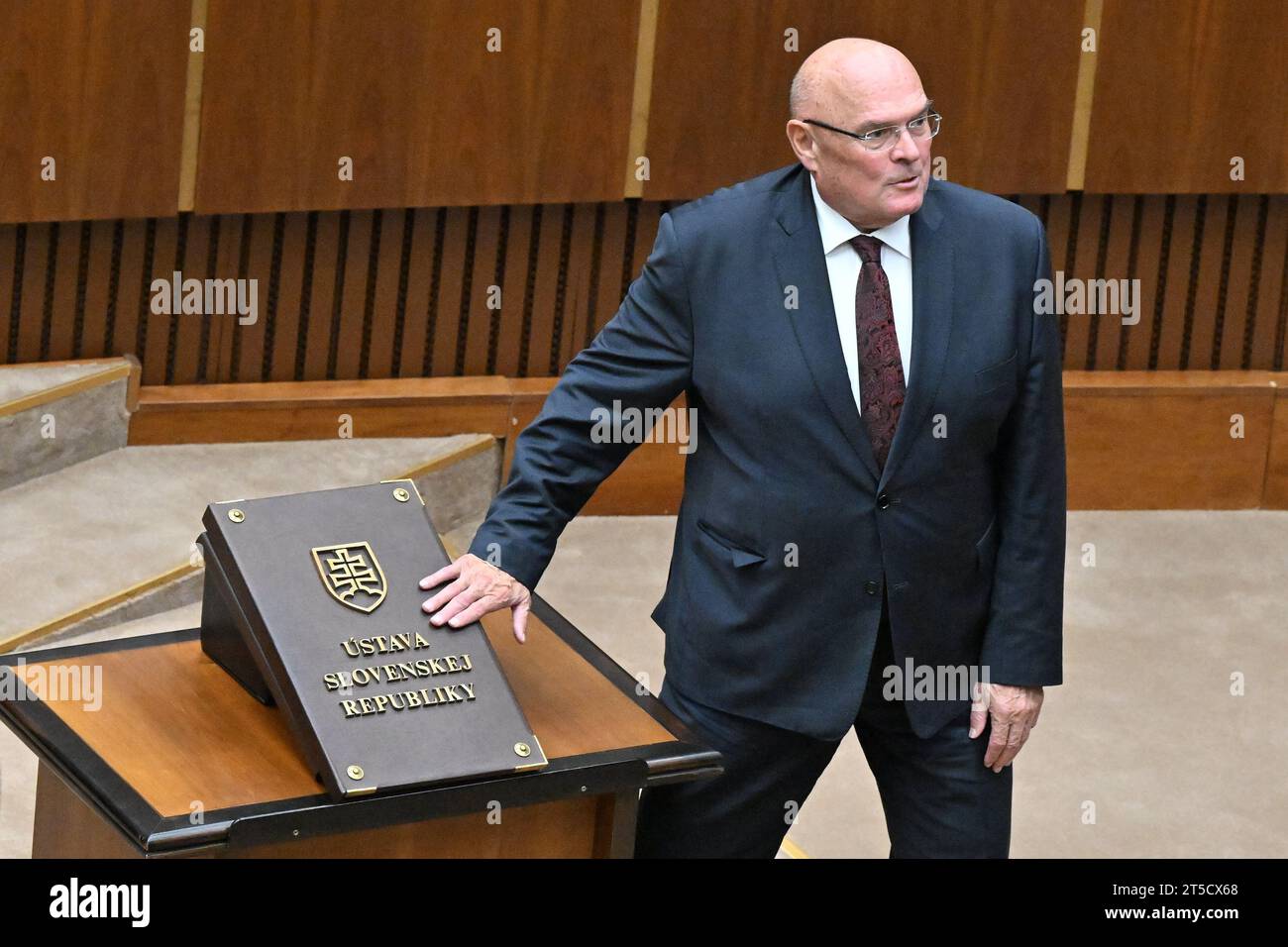Slovak Member of Parliament Vladimir Balaz takes oath during the ...