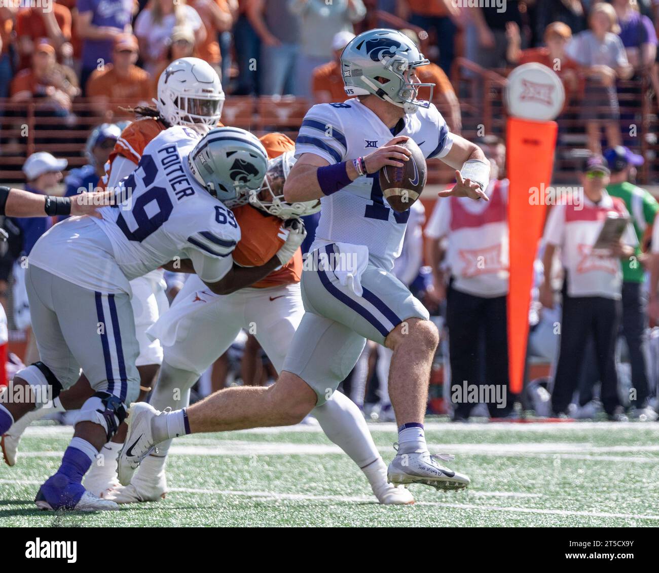 Nov 4, 2023. Will Howard #18 of the Kansas State Wildcats in action vs ...