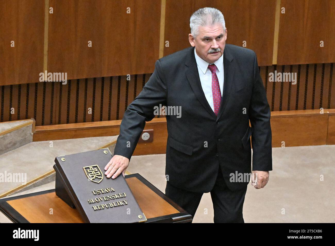Slovak Member of Parliament Jan Richter takes oath during the ...