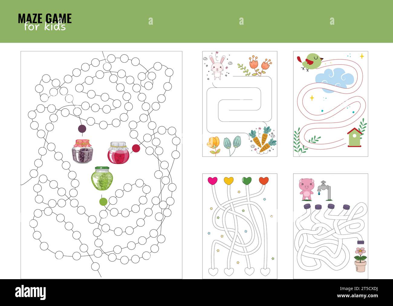 Children activities worksheet. Printable simple maze logic labyrinth ...
