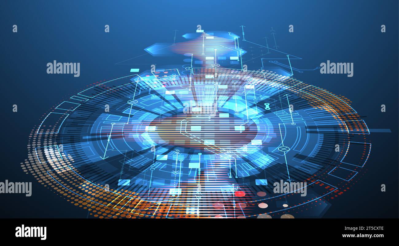 Scientific and technological concept with the use of technical elements ...