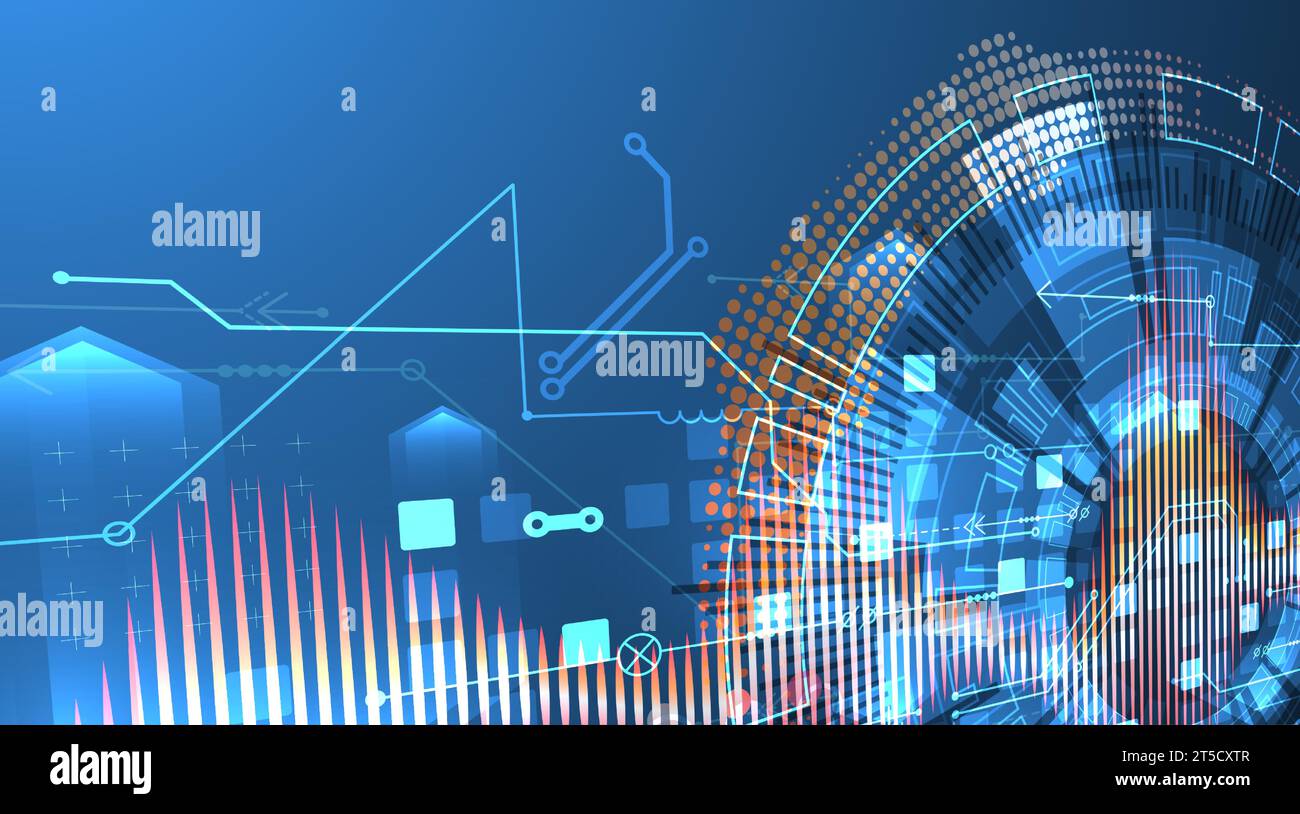 Scientific and technological concept with the use of technical elements ...