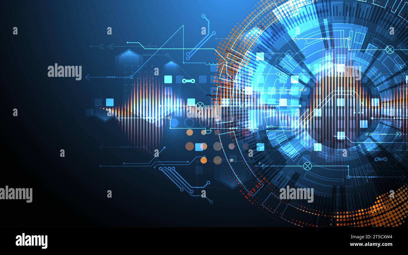Scientific and technological concept with the use of technical elements ...