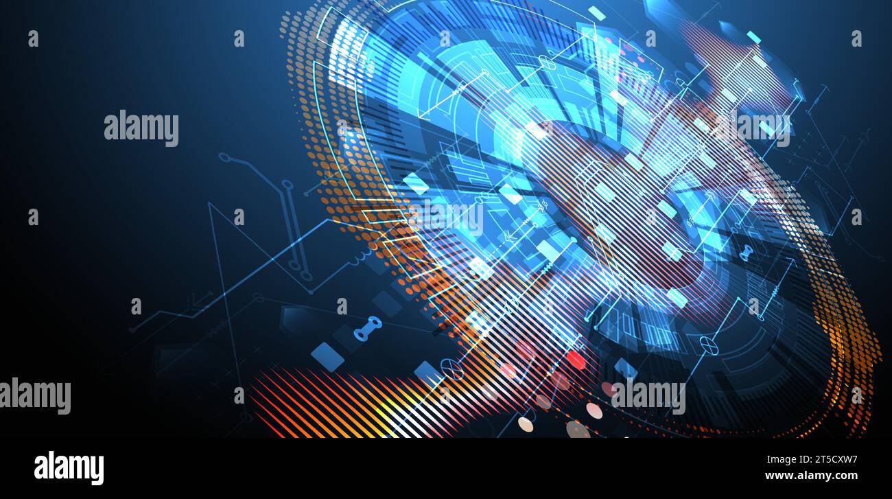 Scientific and technological concept with the use of technical elements ...