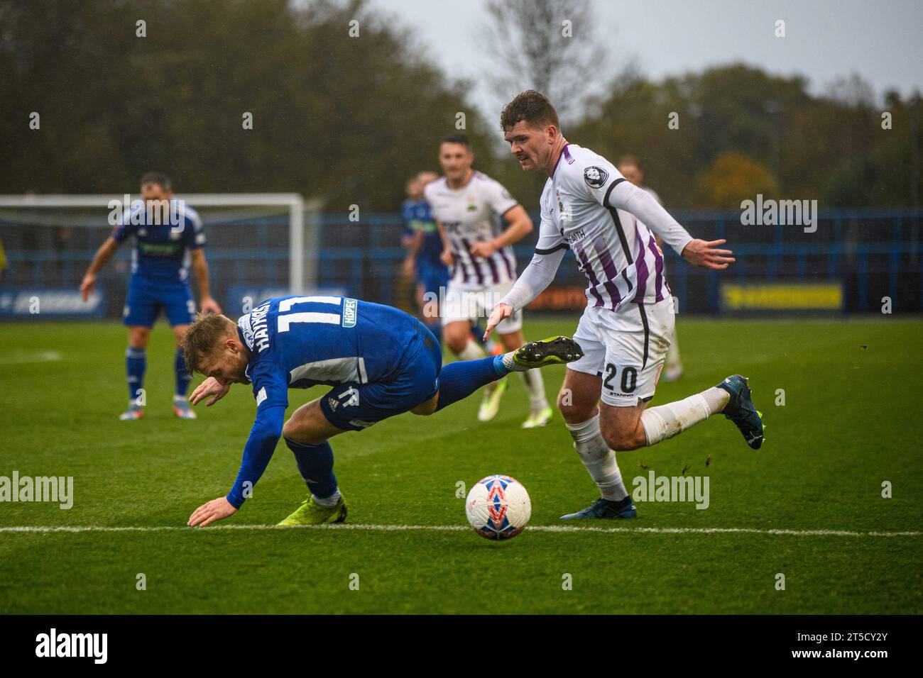 Ashton-under-Lyne on Saturday 4th November 2023. Barnet's Connor ...