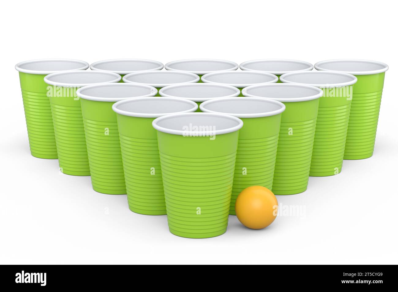 Set of plastic disposable party cup isolated on white background. 3d ...